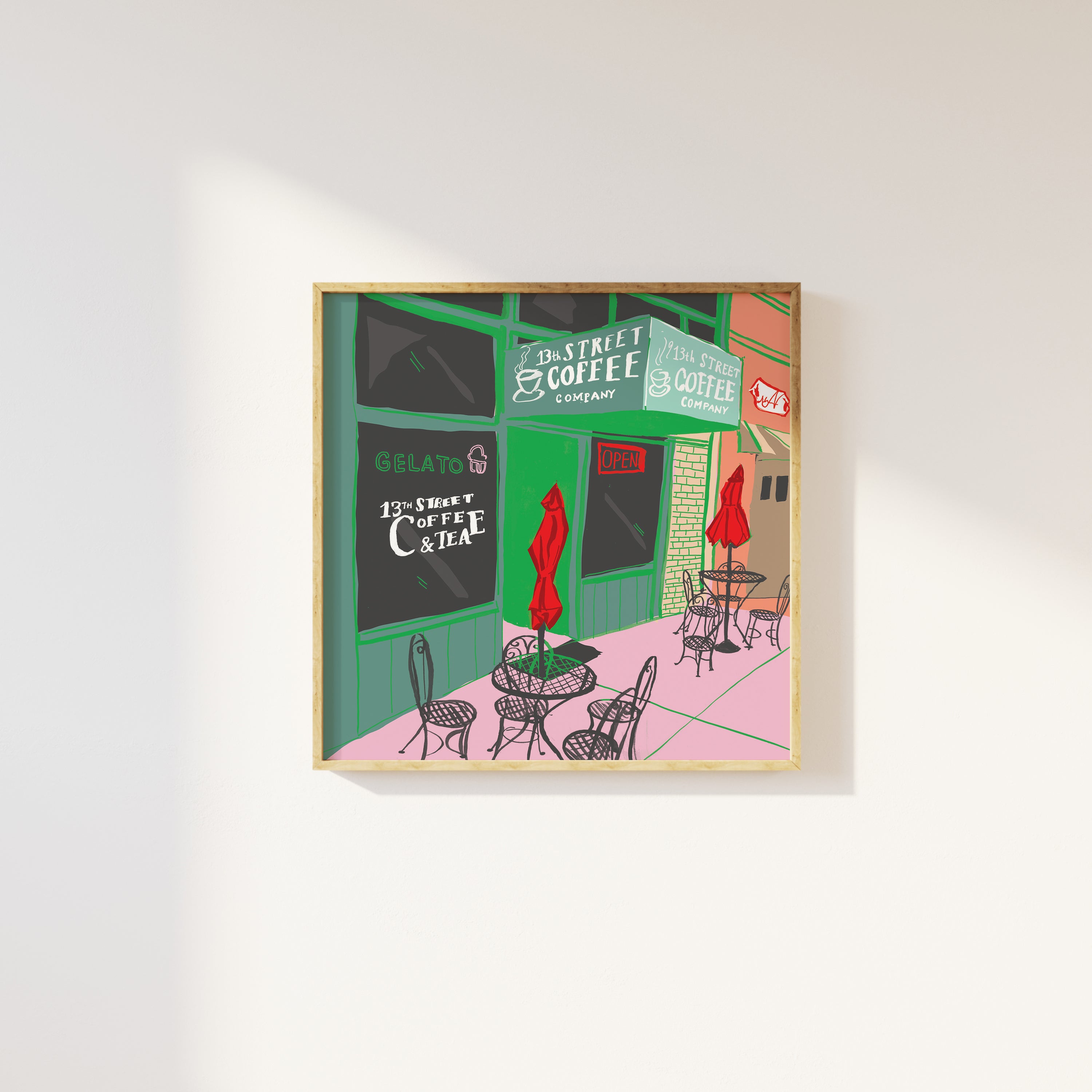 13th Street Coffee & Tea Print – Julia M Illustrates